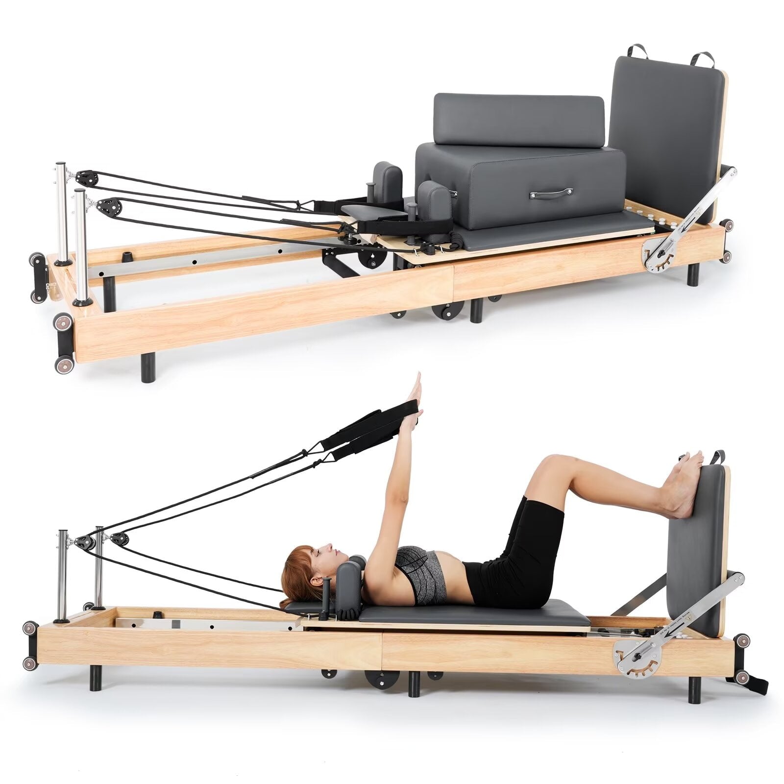 Lilypelle Pilates Reformer Machine Equipment with Spring for Home Work